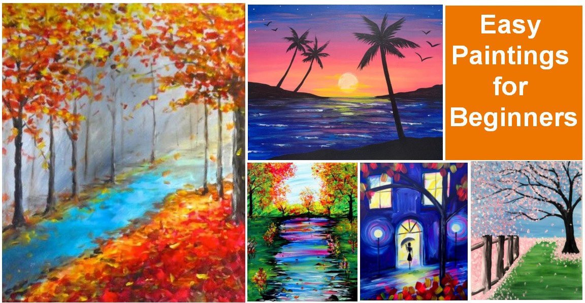 30 Basic Simple Painting Ideas for Beginners, Easy DIY Paintings on Ca ...