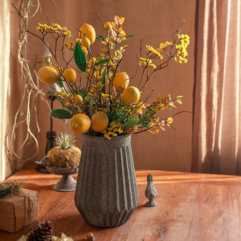 Lemon Branch, Fragrans stems, Fern leaf, Creative Flower Arrangement I ...