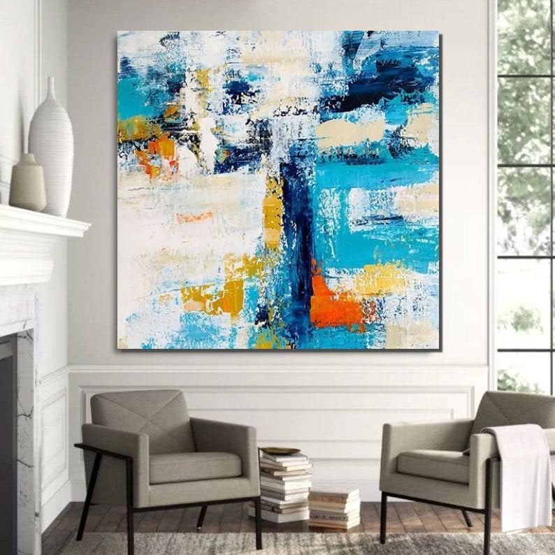 Huge Abstract Artwork, Extra Large Paintings for Living Room, Abstract ...