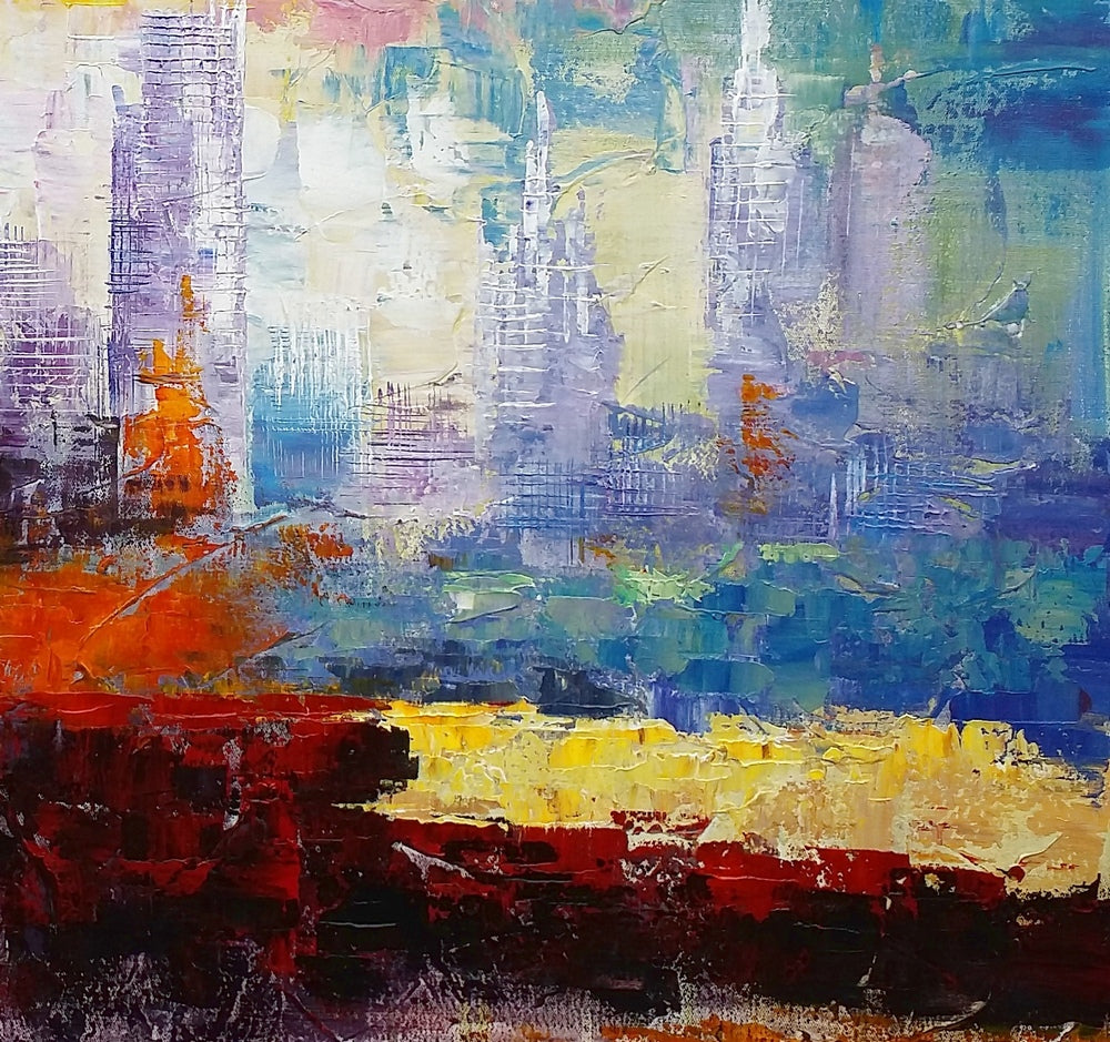 Cityscape Painting, Original Painting, Abstract Wall Art, Large Art, C ...