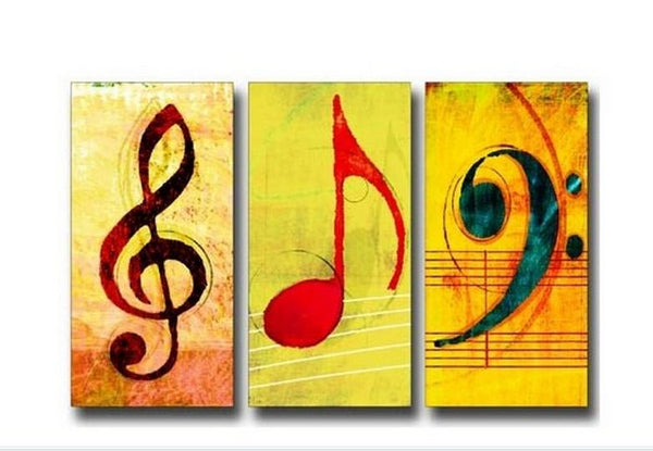 Musical Notes, Abstract Painting, Large Painting, Living Room Wall Art ...