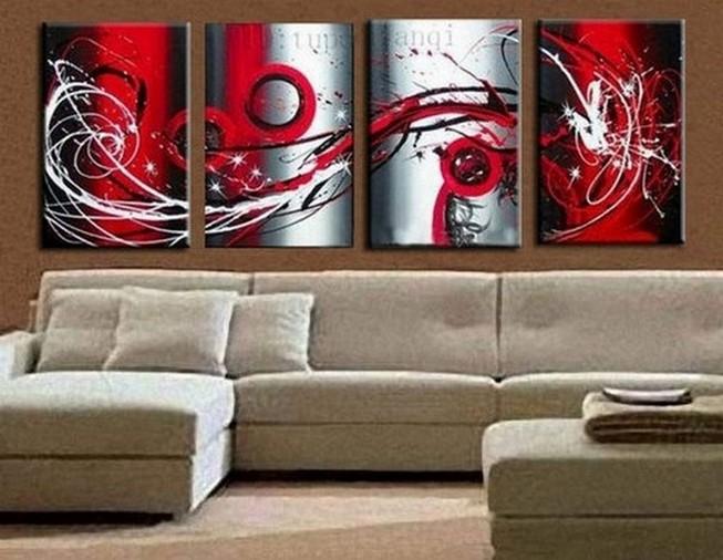 Abstract Art, Red Abstract Painting, Living Room Wall Art, Modern Art ...