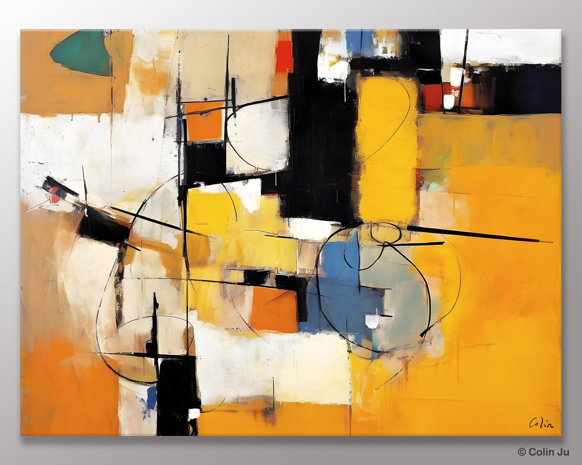 Acrylic Abstract Painting Behind Sofa, Large Original Painting on Canv ...