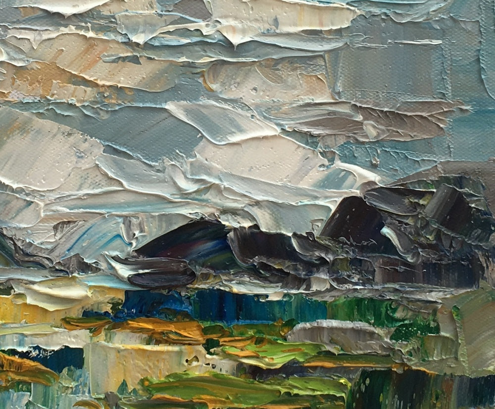 Heavy Texture Oil Painting, Mountain Painting, Original Artwork, Small ...
