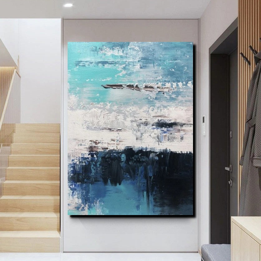 Blue Abstract Paintings, Acrylic Paintings for Bedroom, Contemporary C ...